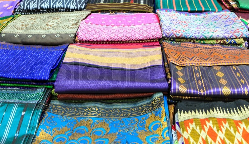 Laos silk Pattern of Laos art ,Product of handmade | Stock Photo ...