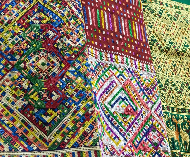 Laos silk pattern ,handmade Product | Stock Photo | Colourbox