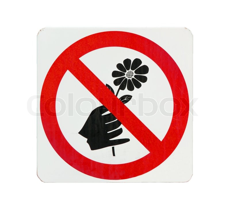 Do not pick flower sign,red cycle color | Stock Photo | Colourbox Do not pick flower sign,red cycle color | Stock Photo | Colourbox