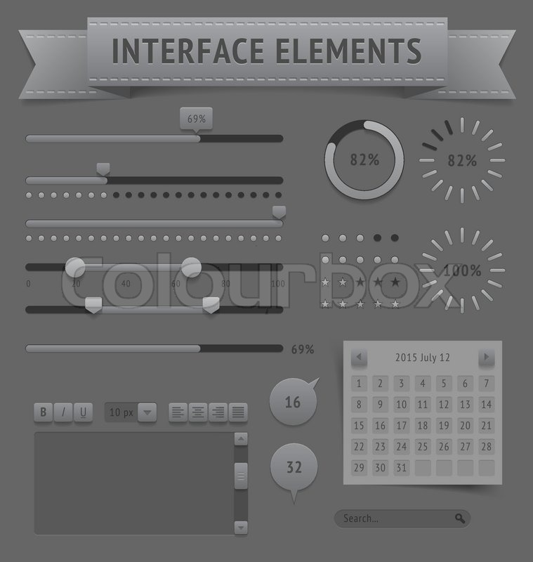 User interface elements. Vector saved ... | Stock vector | Colourbox User interface elements. Vector saved ... | Stock vector | Colourbox
