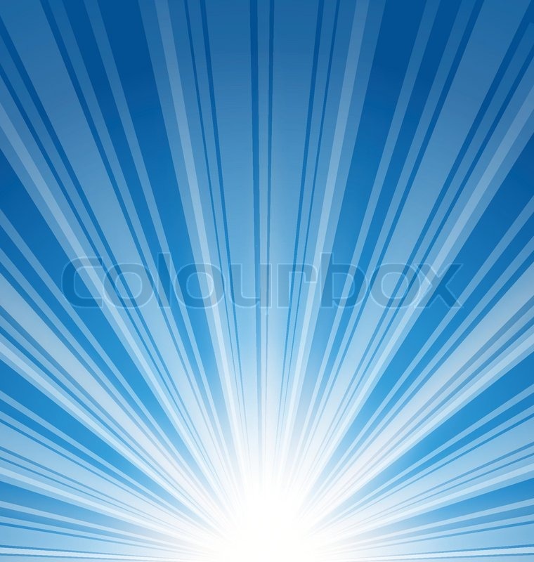 Abstract blue background with sunbeam | Stock vector | Colourbox