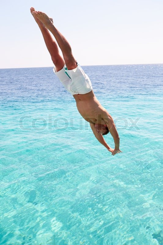 Man Diving Into Sea | Stock image | Colourbox
