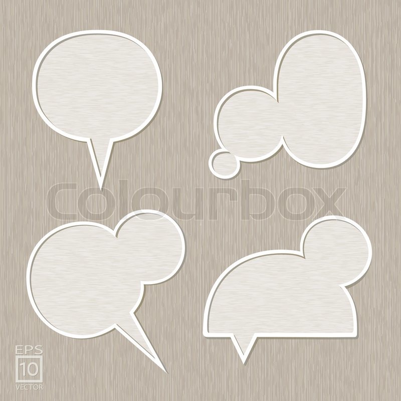 Bubble for speech set, Wooden style | Stock Vector | Colourbox