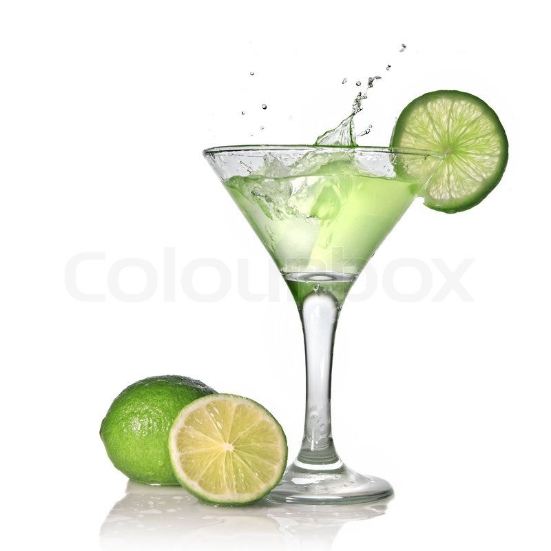 Grüne Alkohol Cocktail mit Splash und ... | Stock Bild | Colourbox