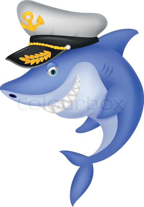Vector illustration of Shark captain ... | Stock vector | Colourbox