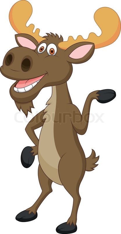 Vector illustration of Moose cartoon ... | Stock vector | Colourbox