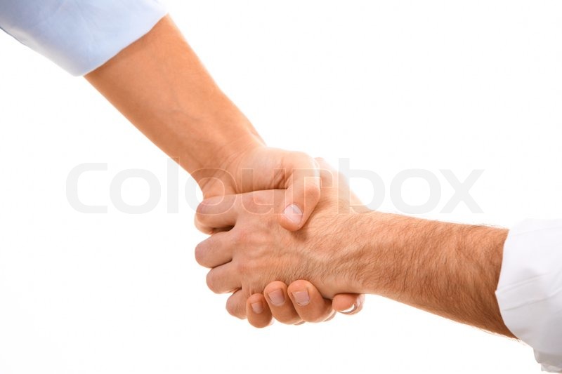 Image of man’s handshake isolated on ... | Stock image | Colourbox