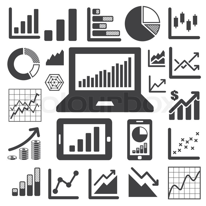 Business Graph icon set | Stock-Vektor | Colourbox