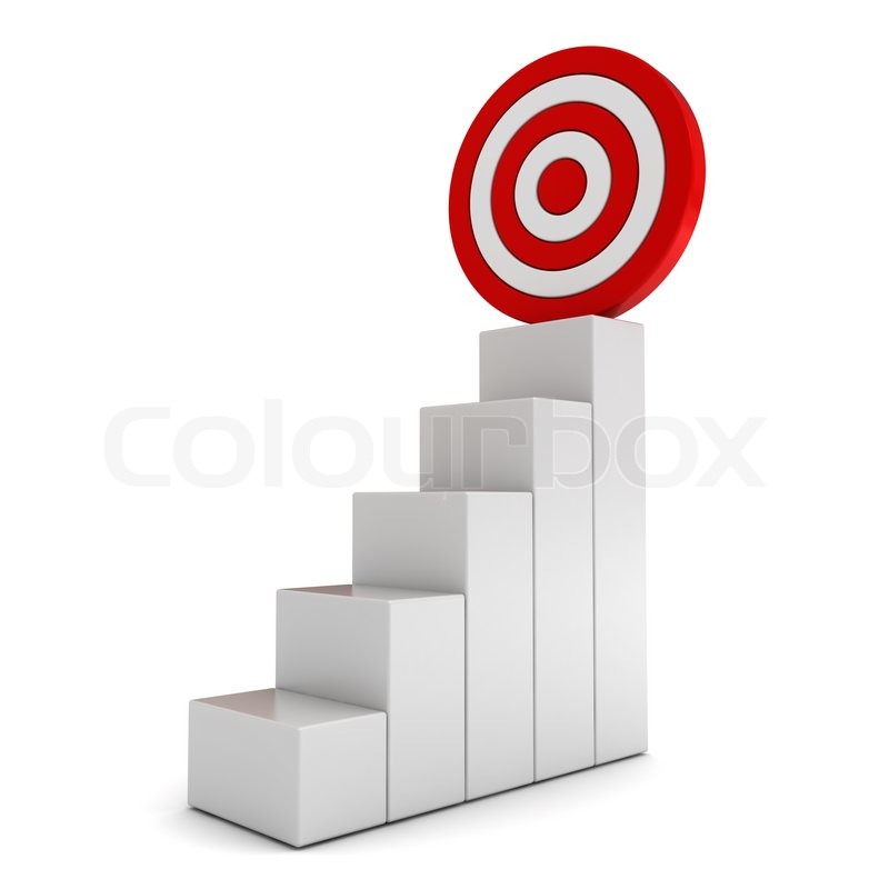 Step graph with goal target business ... | Stock image | Colourbox