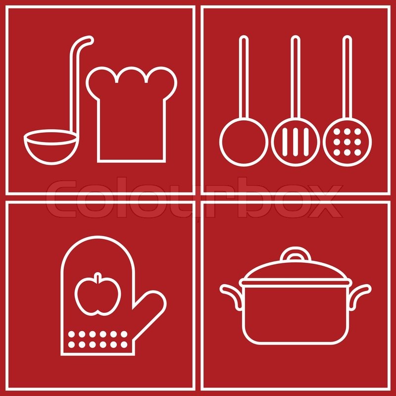 Vector kitchen symbols | Stock vector | Colourbox