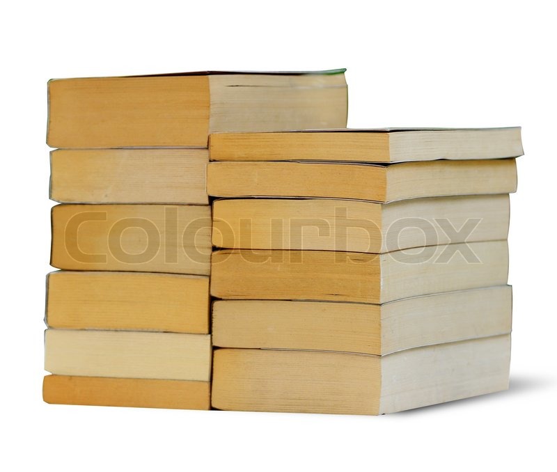 Stack of used pocket books isolated on ... | Stock image | Colourbox