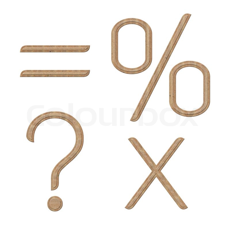 Symbol set of equal, percent, question ... | Stock image | Colourbox