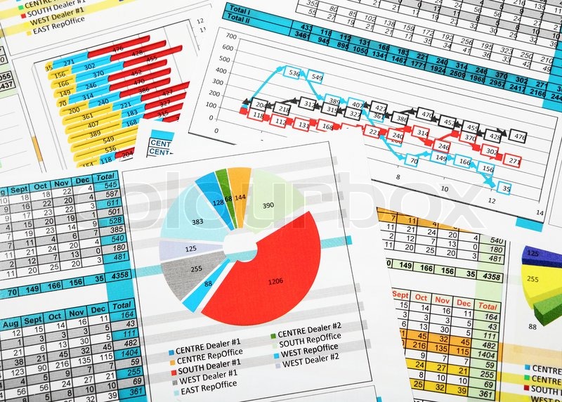 Business Reports in Color Charts and ... | Stock image | Colourbox
