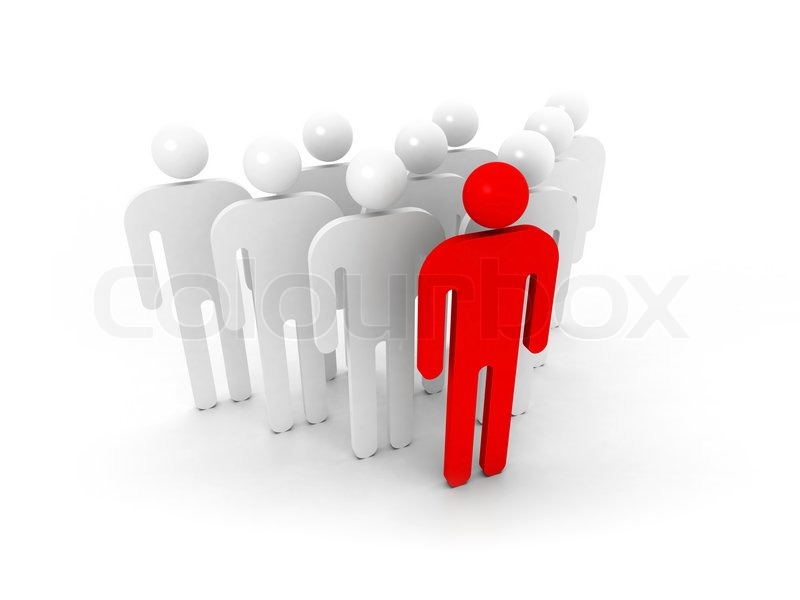 Group of schematic people with red ... | Stock image | Colourbox