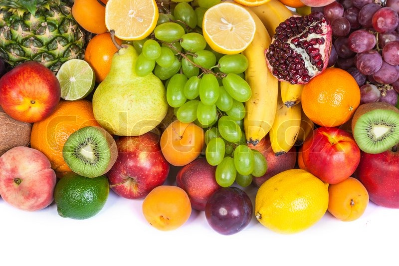 Huge group of fresh fruits isolated on ... | Stock image | Colourbox