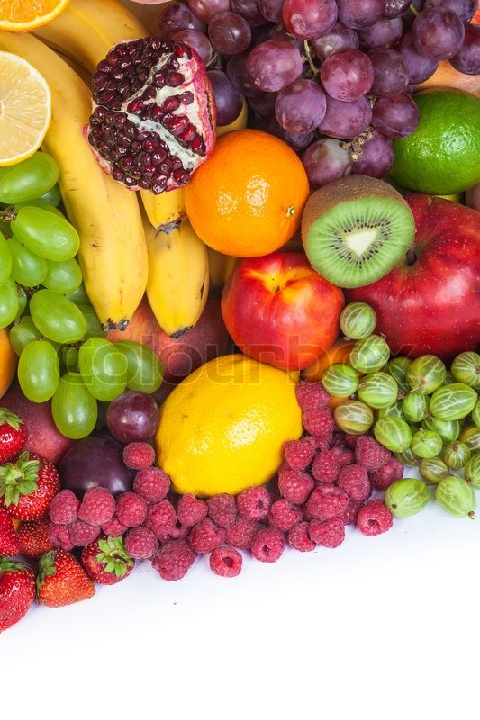 Huge group of fresh fruits isolated on ... | Stock Photo | Colourbox