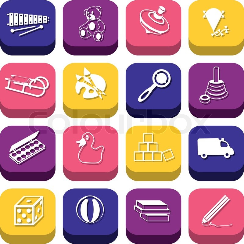 Toys icons | Stock vector | Colourbox
