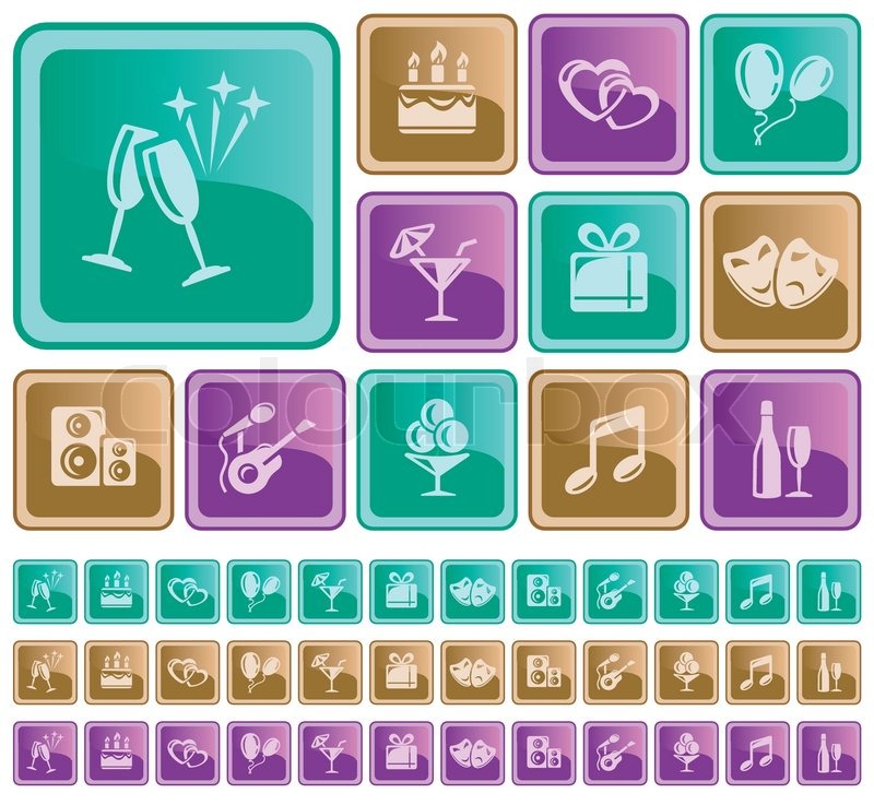 Party button set | Stock vector | Colourbox