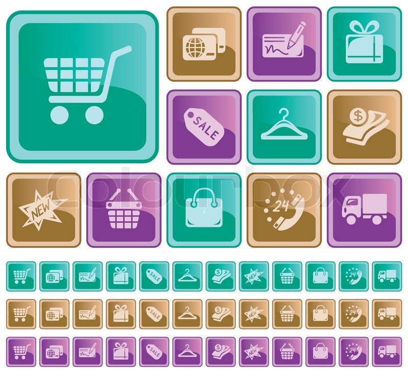 Shopping button set | Stock vector | Colourbox
