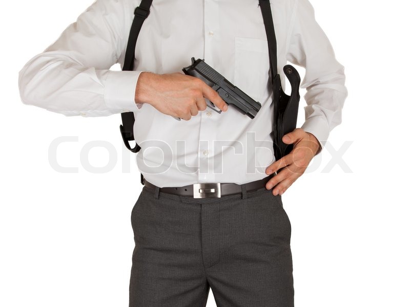 Secret service agent with a gun, ... | Stock image | Colourbox