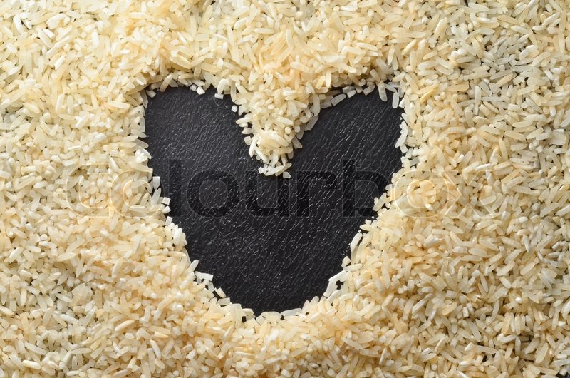Rice and heart space | Stock image | Colourbox