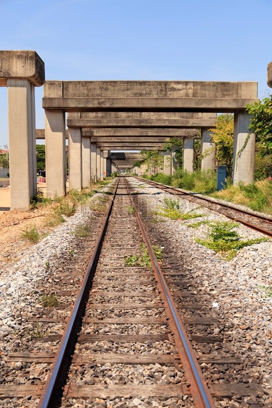 Railroad track in the city | Stock image | Colourbox