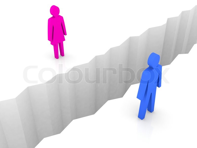 Man and woman split on sides, ... | Stock image | Colourbox
