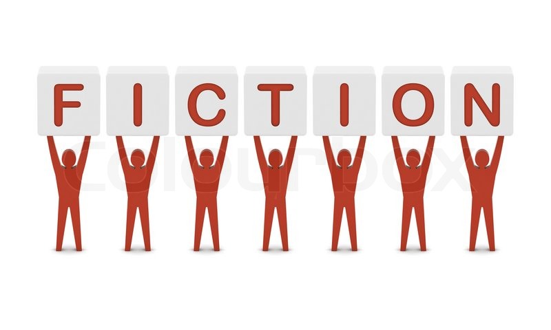 Men holding the word fiction. Concept ... | Stock image | Colourbox