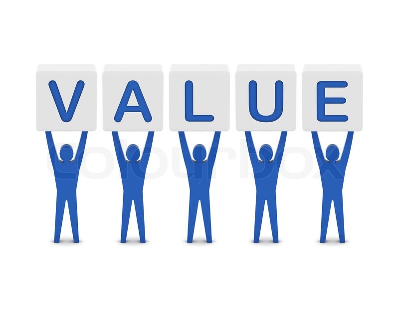 Men holding the word value. Concept 3D ... | Stock image | Colourbox