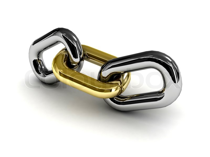 Chain link isolated on white ... | Stock image | Colourbox