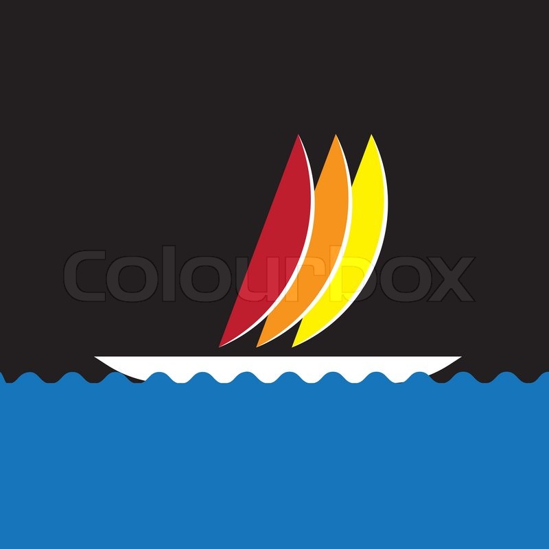 Bunte Segel - Boot oder Kanu Symbol ... | Stock-Vektor | Colourbox
