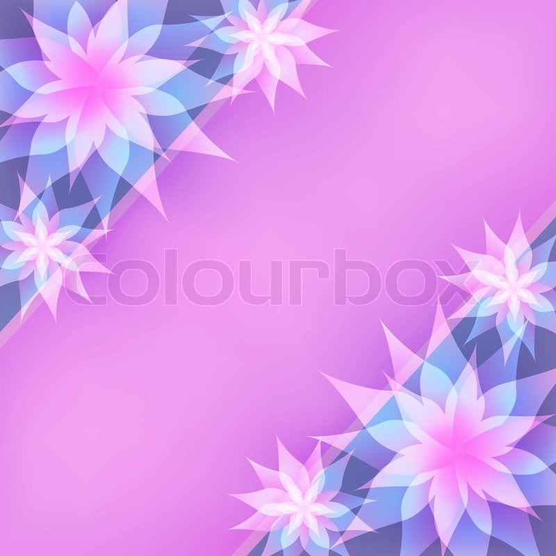 Floral abstract purple background with ... | Stock vector | Colourbox