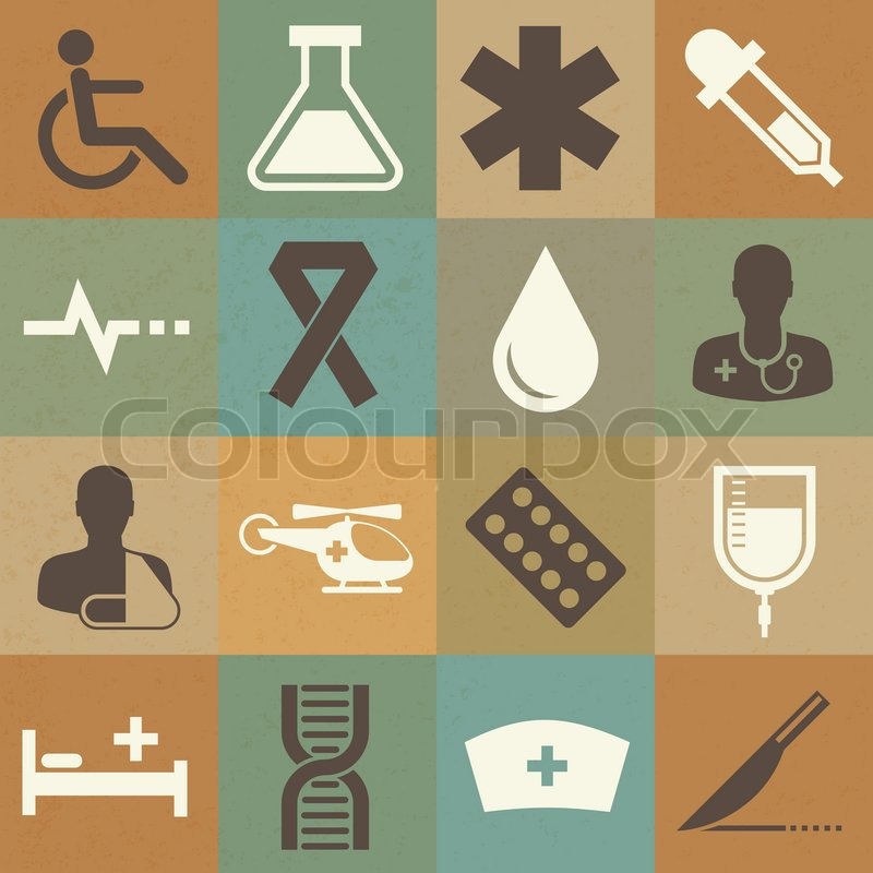 Medical sticker icons set, . ... | Stock vector | Colourbox