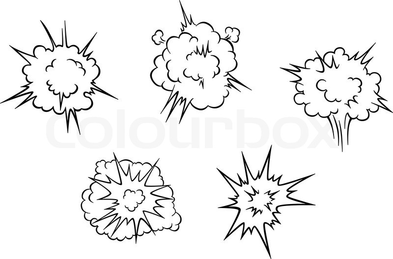Cartoon Explosion Black And White