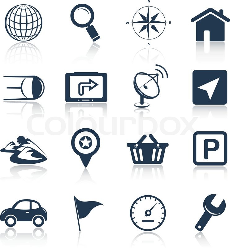 Navigation apps icons | Stock vector | Colourbox