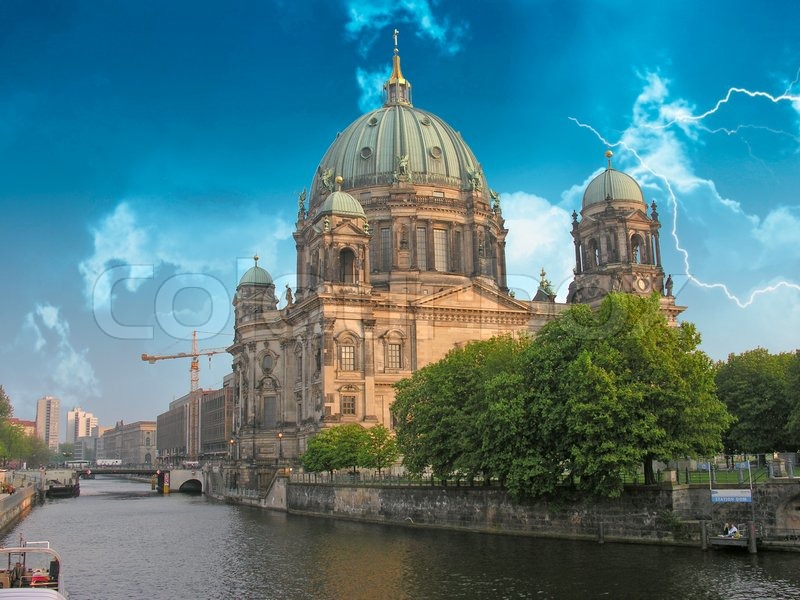 Side view of Berliner Dom against a ... | Stock image | Colourbox