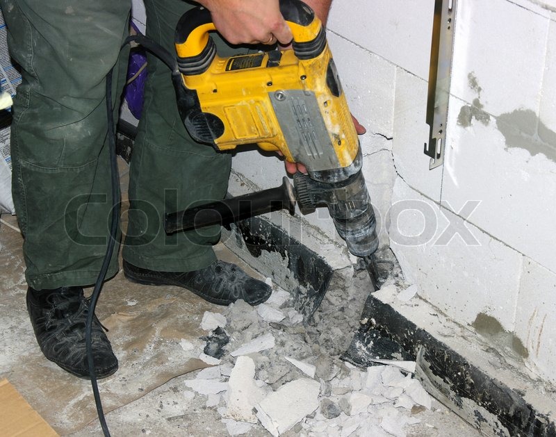 Jackhammer in the worker hands | Stock image | Colourbox