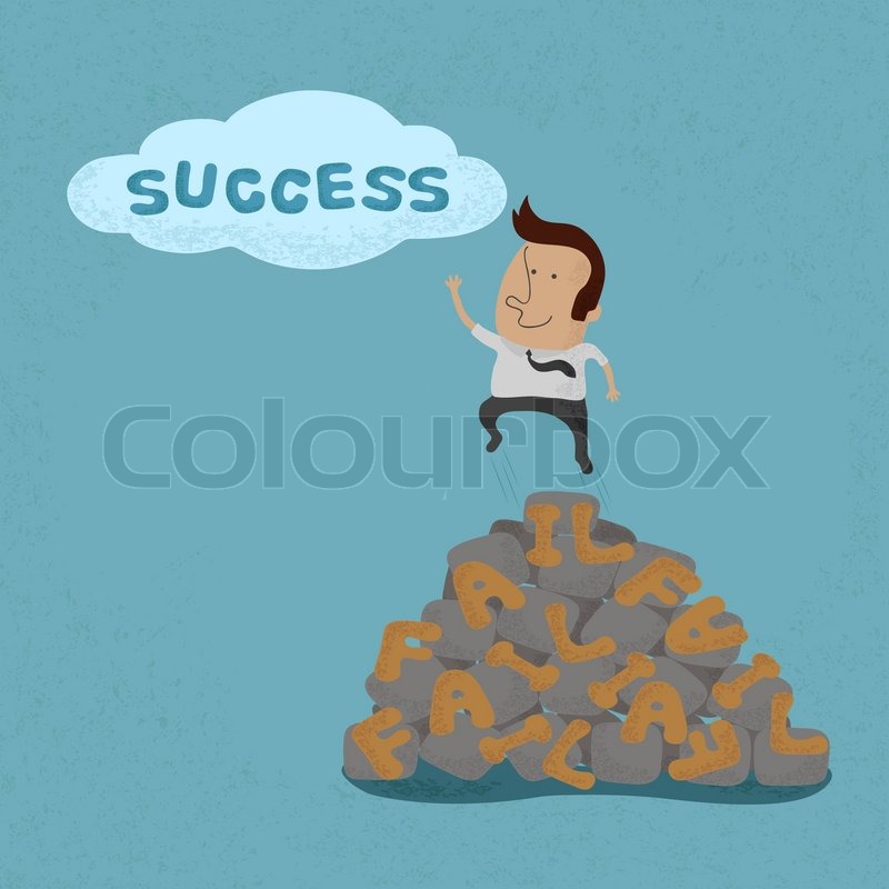 Business man jumping over the Failure ... | Stock vector | Colourbox