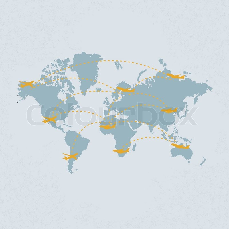 World transportation map with ... | Stock vector | Colourbox