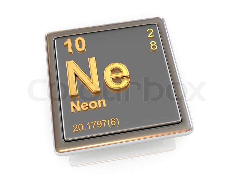 Neon. Chemical element. 3d | Stock image | Colourbox