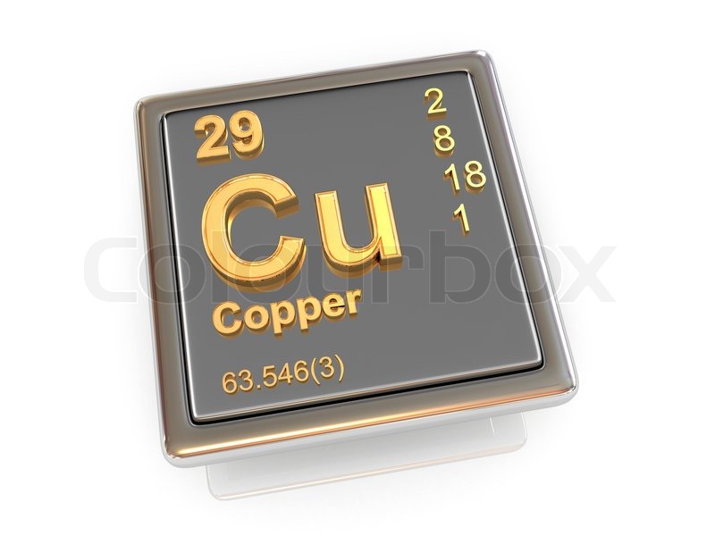 Copper. Chemical element. 3d | Stock image | Colourbox