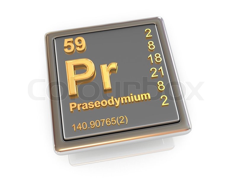 Praseodymium. Chemical element. 3d | Stock image | Colourbox