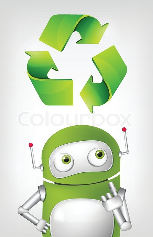 Cartoon Character Green Robot. Concept ... | Stock vector | Colourbox