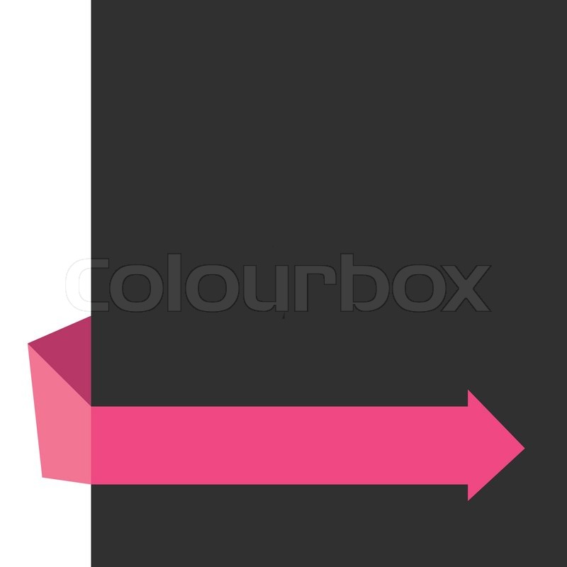 Pink arrow bend arround a corner | Stock vector | Colourbox