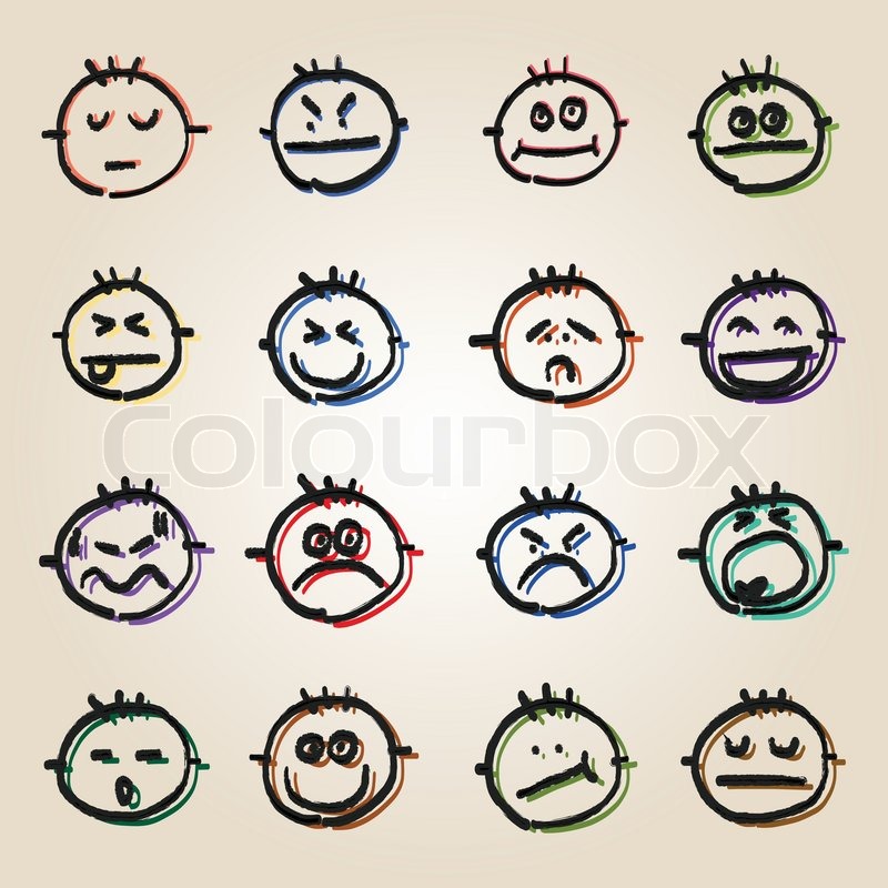 Handzeichnung Emotion icon | Stock-Vektor | Colourbox
