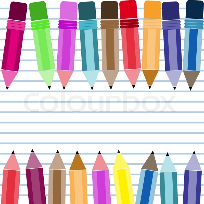 Seamless pattern with colorful school ... | Stock vector | Colourbox