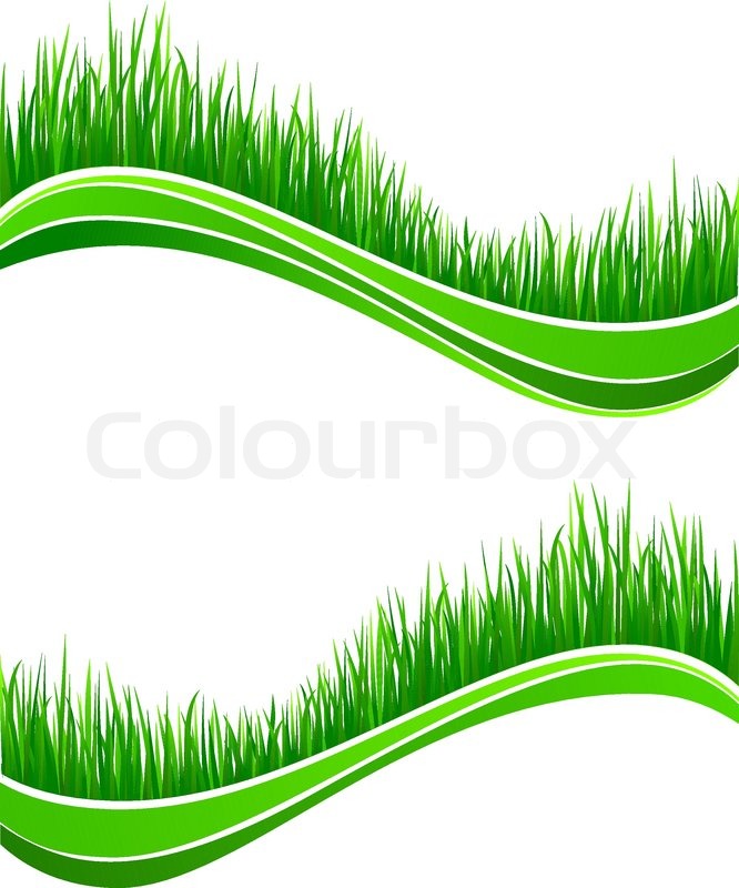 Waves of fresh spring green grass | Stock Vector | Colourbox
