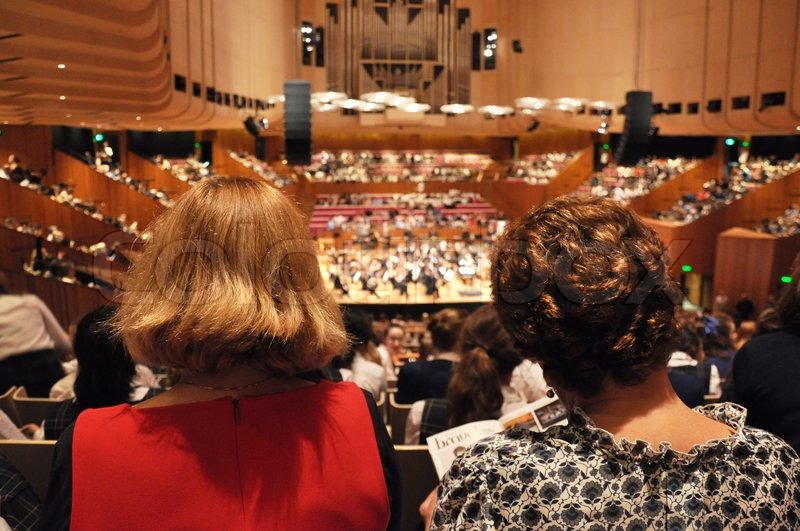 People watching symphony orchestra ... | Stock image | Colourbox