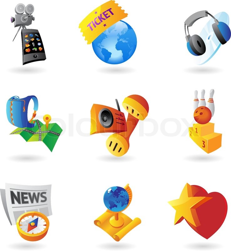 Icons für die Freizeit | Stock-Vektor | Colourbox