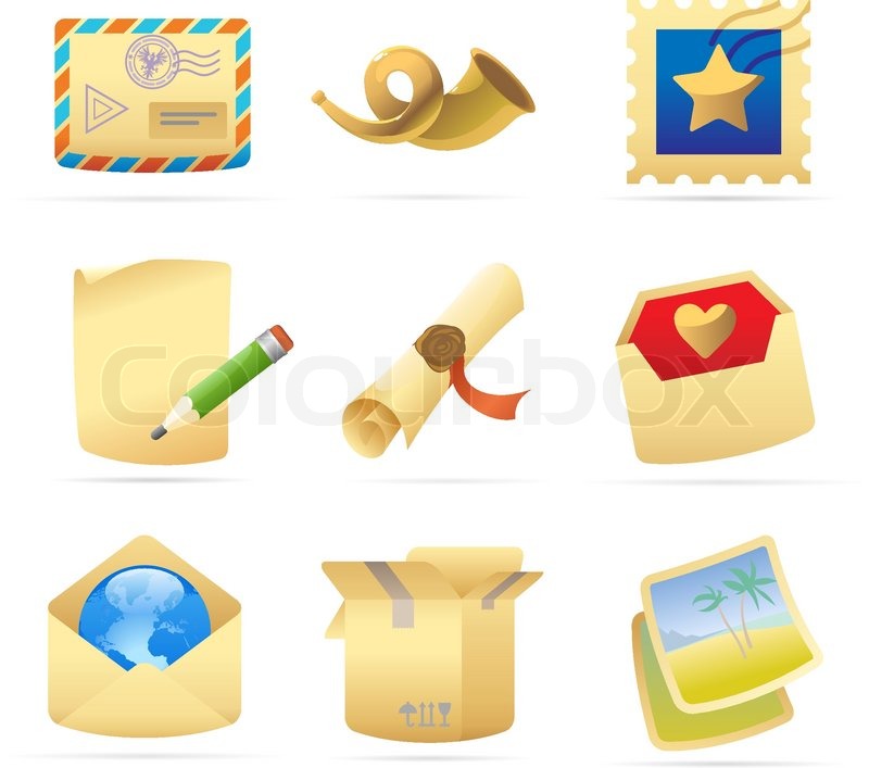 Icons für Postdienste | Stock-Vektor | Colourbox
